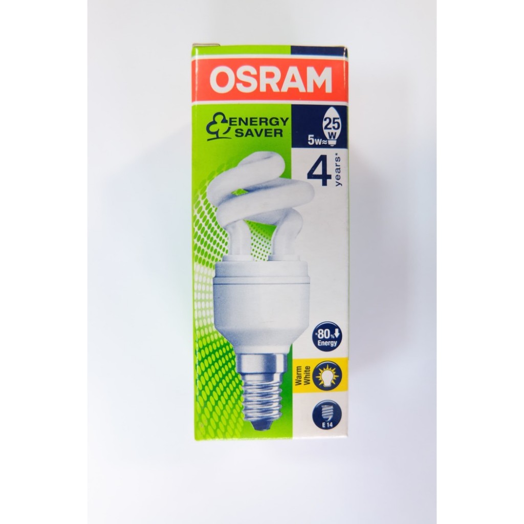 OSRAM E14 Mini Twist Light Bulb Mini Twist Energy Saving Daylight Compact Fluorescent Bulb Lampu ...
