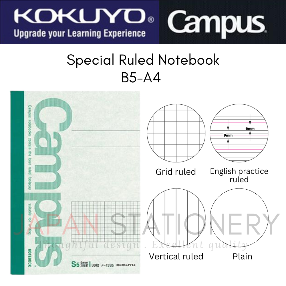 Kokuyo Campus Notebook Special Ruled B5 A4 Grid, English Practice ...