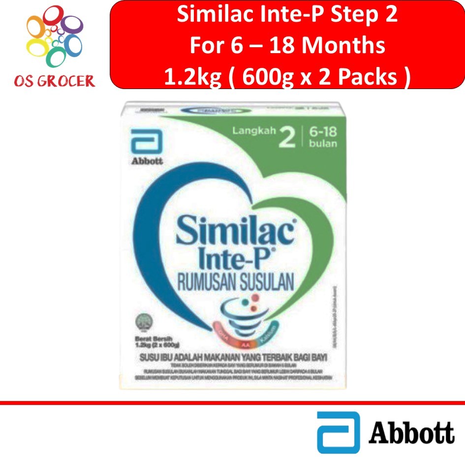 Similac Inte-P Step 2 For 6-18 Months 1.2kg ( 600g x 2 Packs ) | Shopee ...