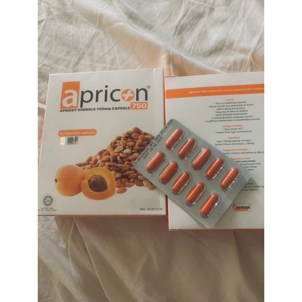 🔥FARMAS HEALTH Apricon 🔥Apricot Kernels Capsule 750mg 80s | Shopee Malaysia