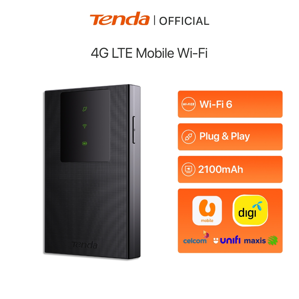 Tenda MF3 AX300 4G LTE Mifi Wifi6 Router Pocket Mobile WiFi - SIM Card ...