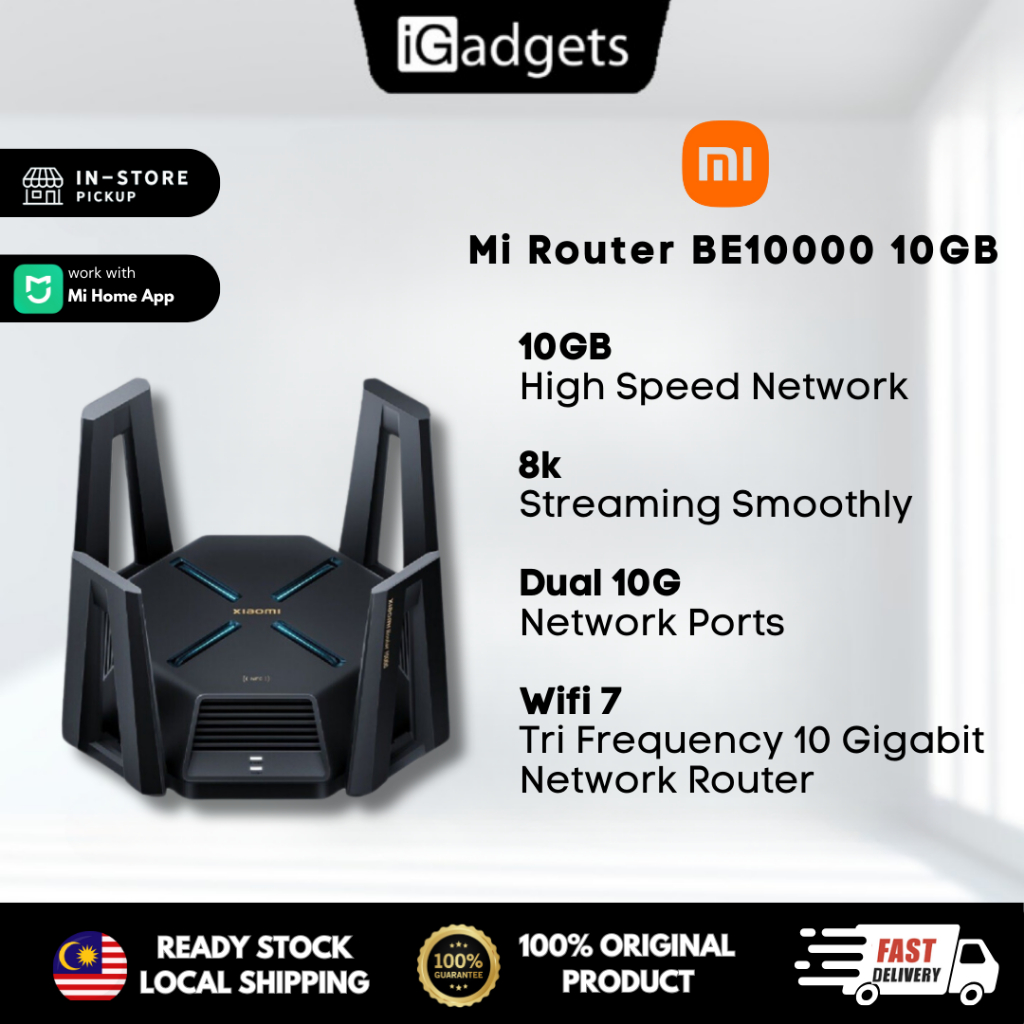 Xiaomi BE10000 Router WIFI 7 10 Gigabit WIFI Tri-band Dual Wireless ...