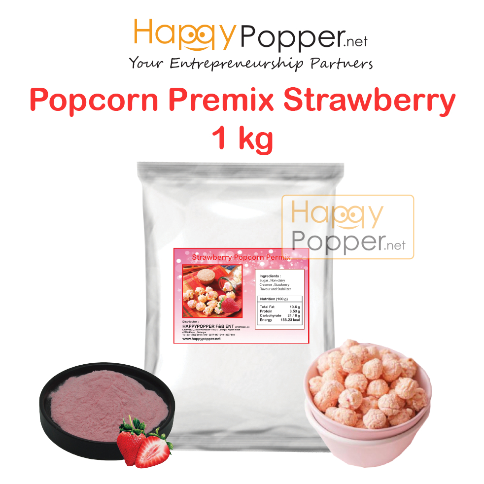 Happypopper Tepung Caramel Strawberry Pop Corn Popcorn Powder Premix ...