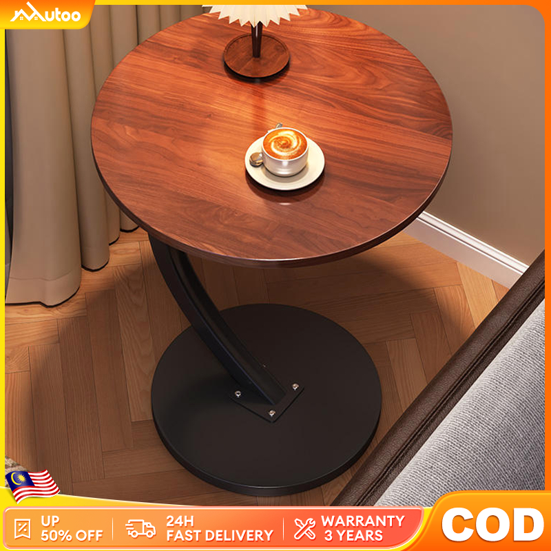 ☕Coffee Table Meja Kopi Sofa Bed Side Round Tea Table Meja Tepi Katil G ...