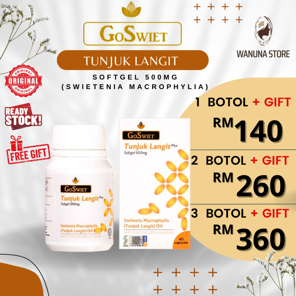 [ORIGINAL HQ + READY STOCK] GOSWIET SOFTGEL TUNJUK LANGIT 500MG ...