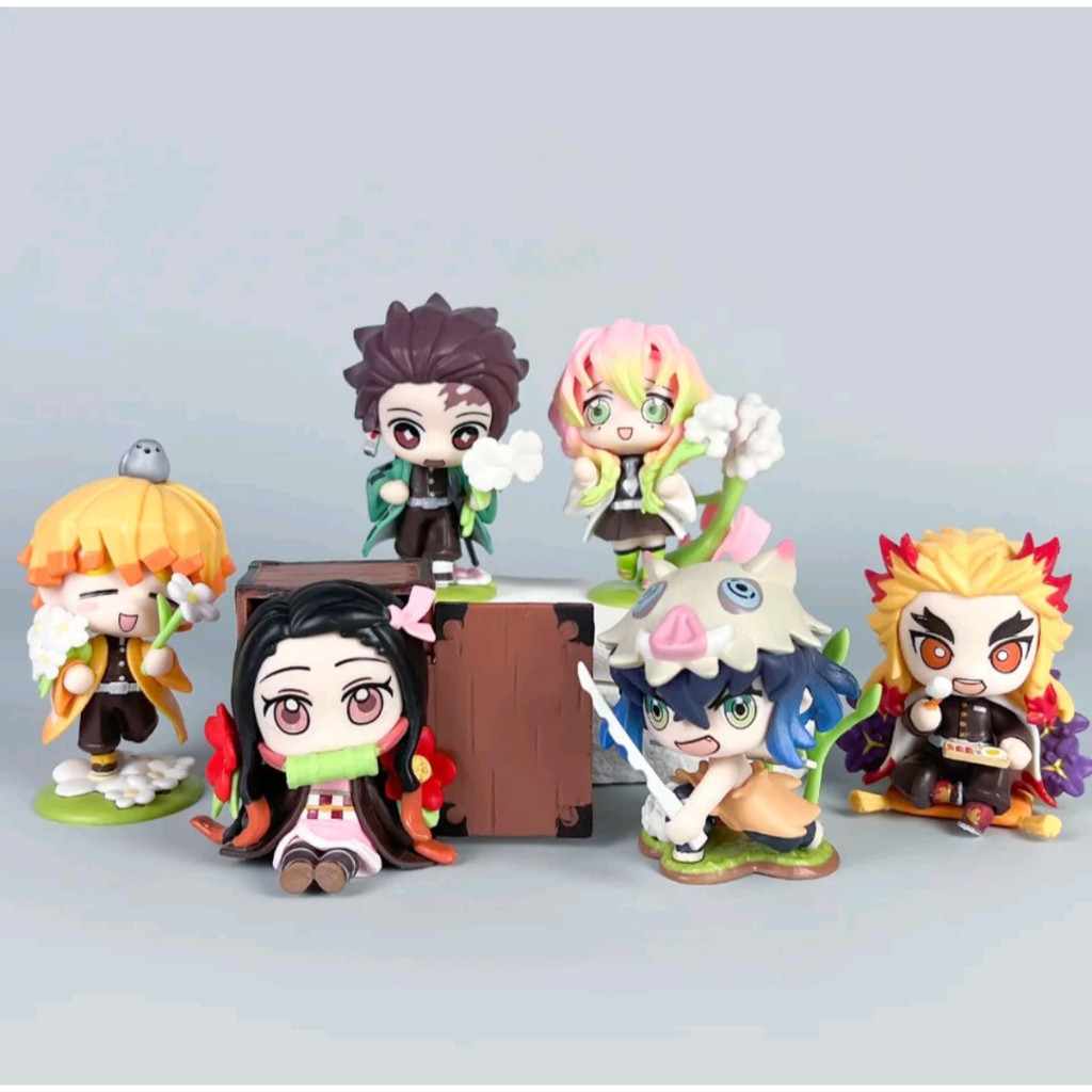 Demon Slayer Action Figure Q Version Mini Kawaii Cute Scene Sleeping ...