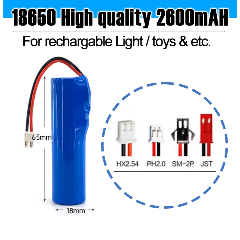 18650 2600mAh high capacity replacement rechargeable battery high quality long duration bateri ...