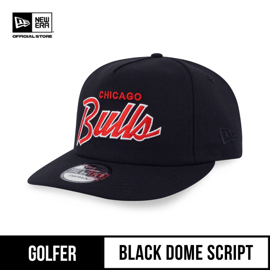 New Era Golfer Chicago Bulls Black Dome Script Black Snapback Cap ...