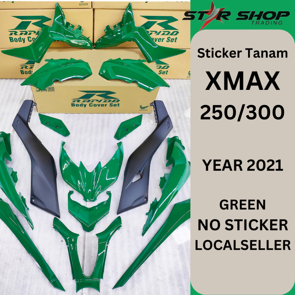 Rapido Cover Set Assembly Xmax 250/300 (Year 2021) Green Nardo Grey ...