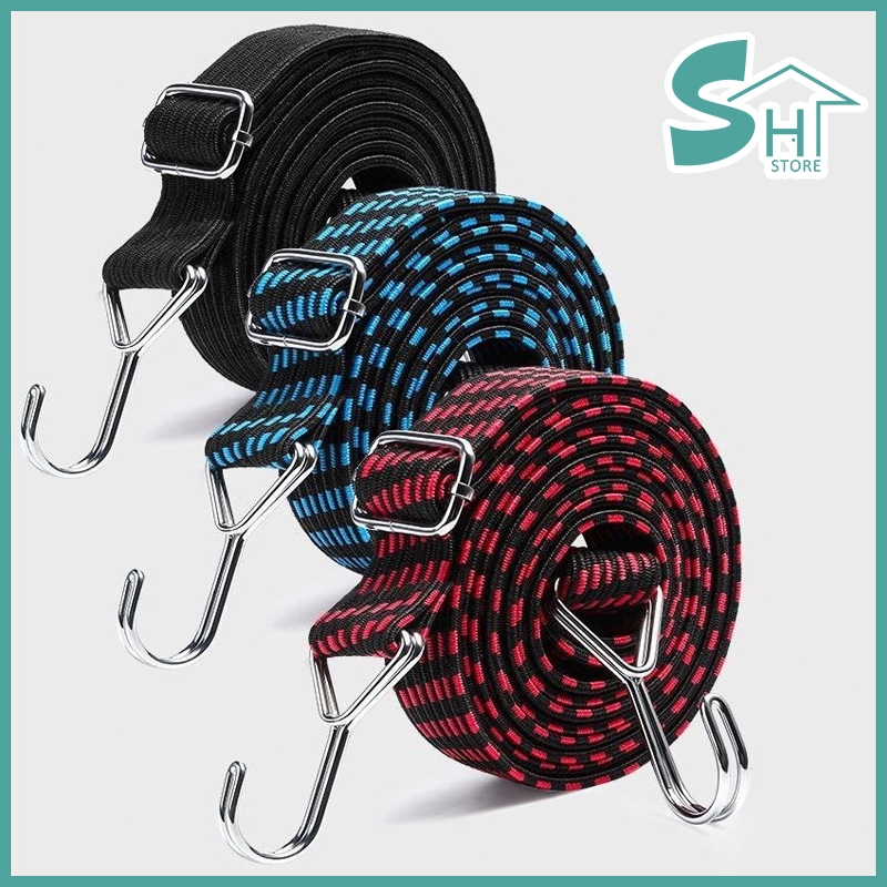 1 Meter Bungee Cords with Hooks Adjustable Elastic Bicycle Binding Rope ...