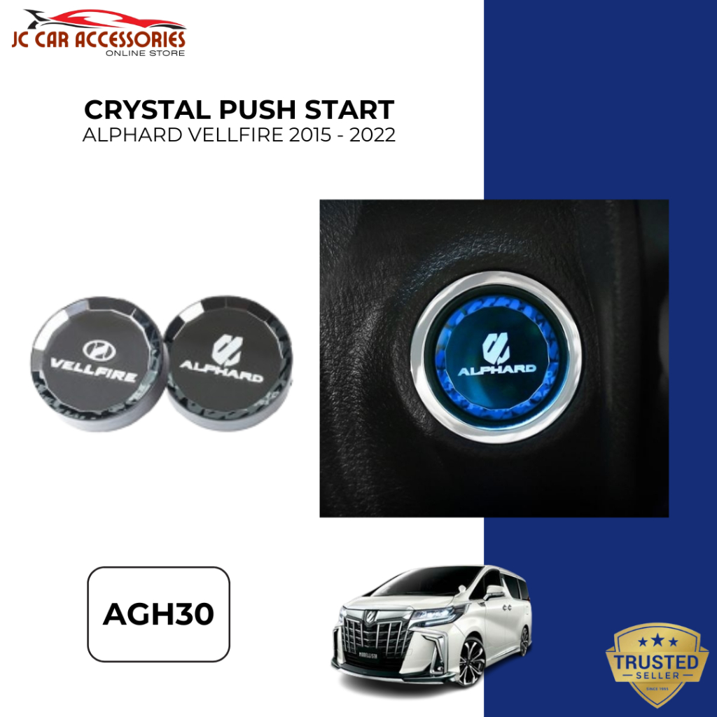 Toyota Alphard Vellfire Crystal Push Start Button 3D Diamond Shape ...
