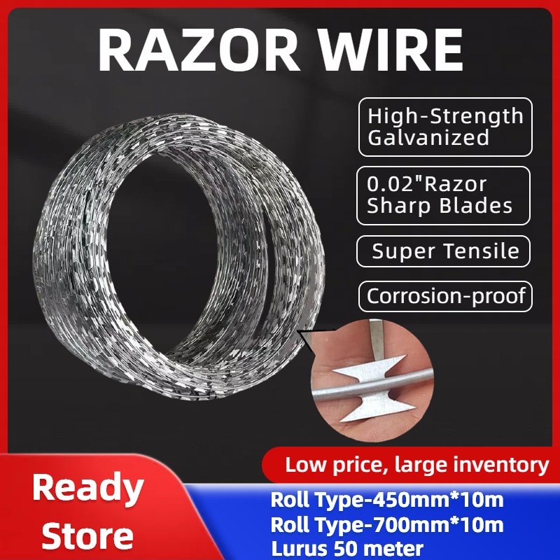 Razor Barbed Wire 450mm 700mm/Razor Wire /Roll Barbwire /Dawai Kawat ...