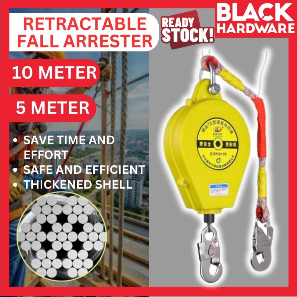 Black Hardware Scaffolding Tool Equipment Anti Fall Arrester Lifeline ...