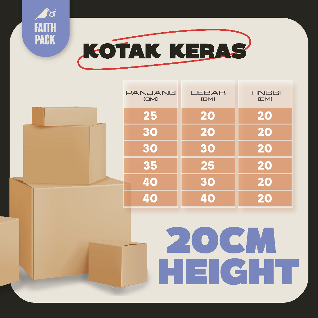FAITH PACK 20cm Height Kotak Carton Box Packaging Box Paper Box Small ...