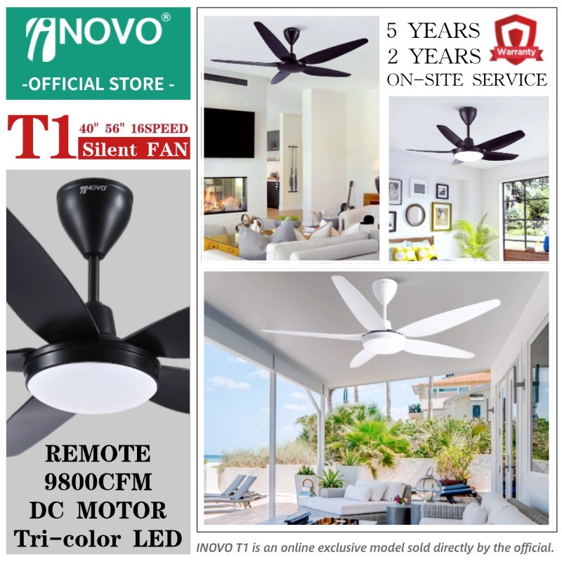 🔥NEW ARRIVALS🔥INOVO T1 DC ceiling fan 40/56inches 5B-16S-9800CFM Remote ...