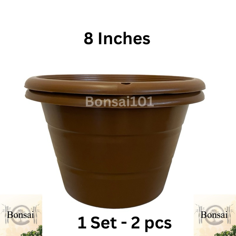🔥Bonsai168🔥READY STOCK Flower Pot 8 Inch (2 pcs) Pasu Bunga 8 Inci (2 ...