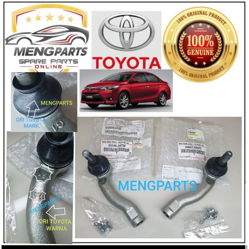 ORIGINAL 💯% TOYOTA VIOS NCP150 NCP151 2013Y-2022Y TIE ROD END 45046 ...