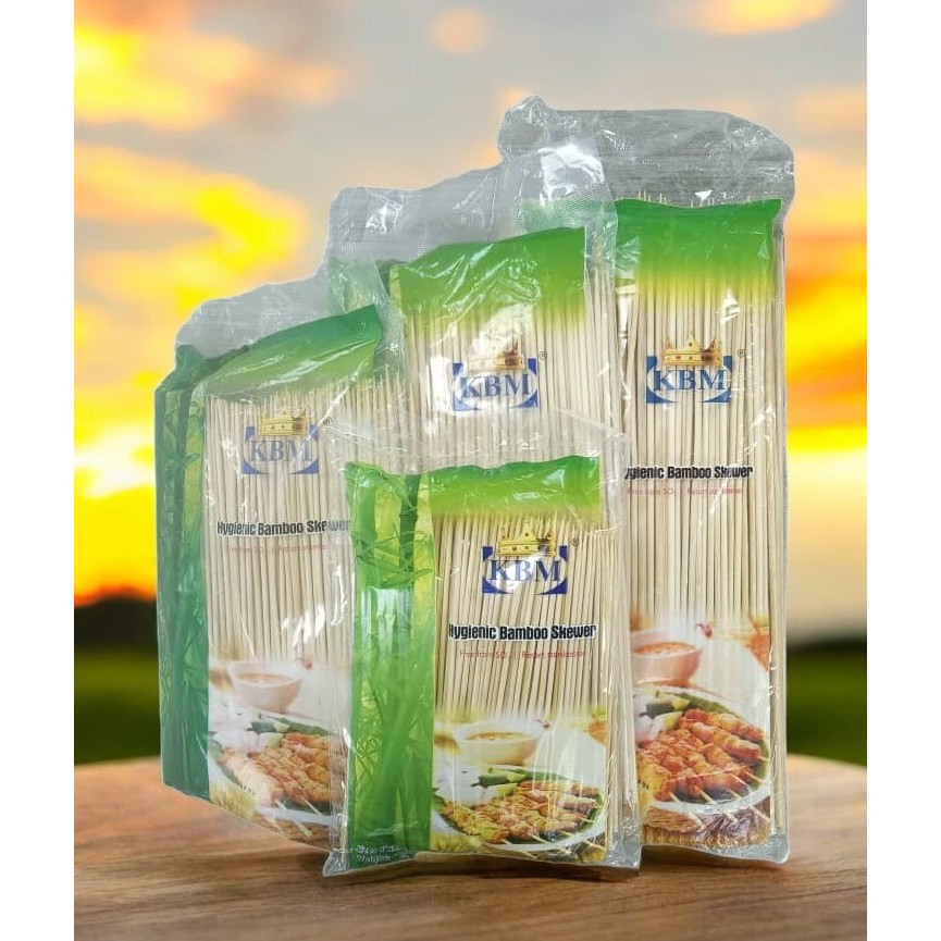 6IN/8IN/10IN/12IN KBM Hygienic Bamboo Skewer Satay Stick Bamboo Skewer ...