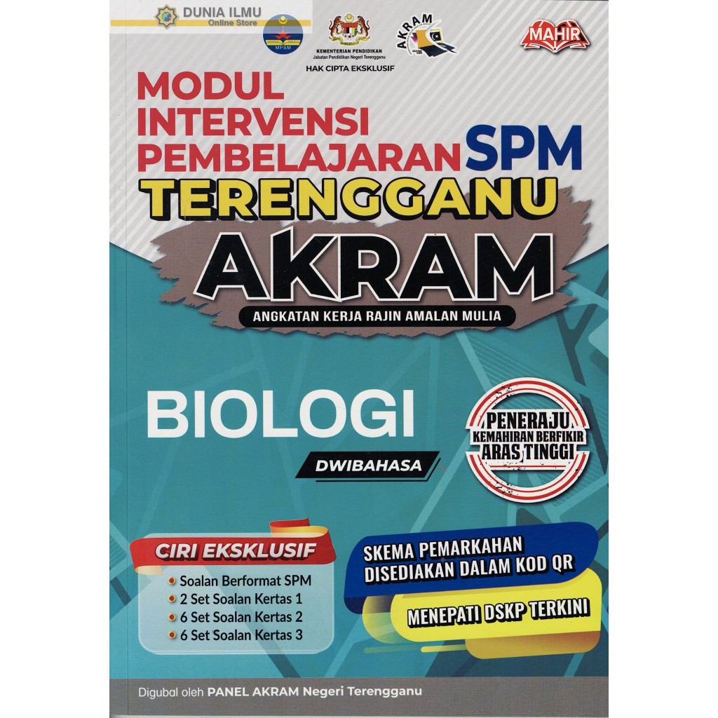 BUKU LATIHAN : MODUL INTERVENSI PEMBELAJARAN SPM TERANGGANU AKRAM BIOLOGI DWIBAHASA | Shopee ...