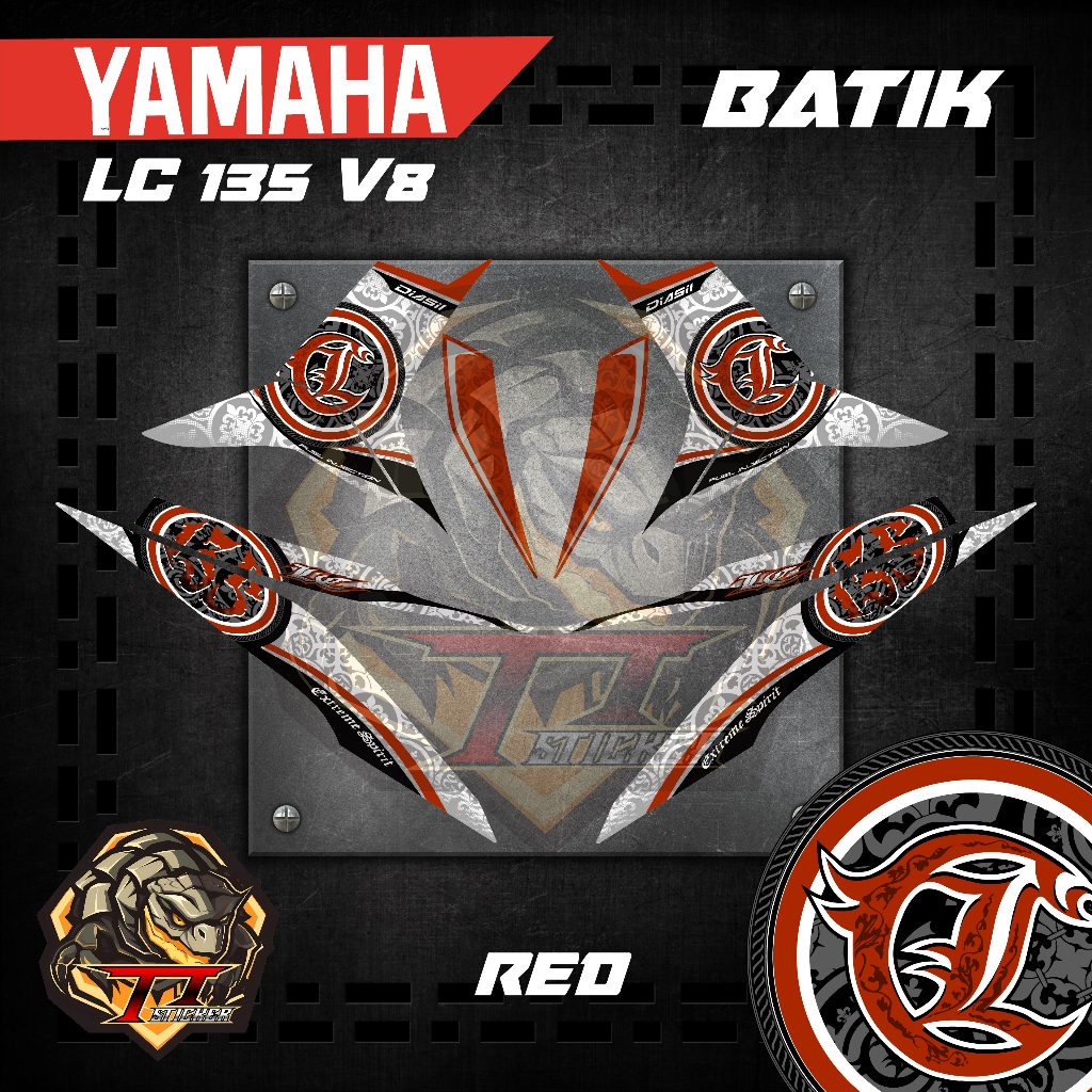 STICKER STRIPE YAMAHA LC135 V8 BATIK DESIGN CUSTOM BODY STICKER ( READY ...