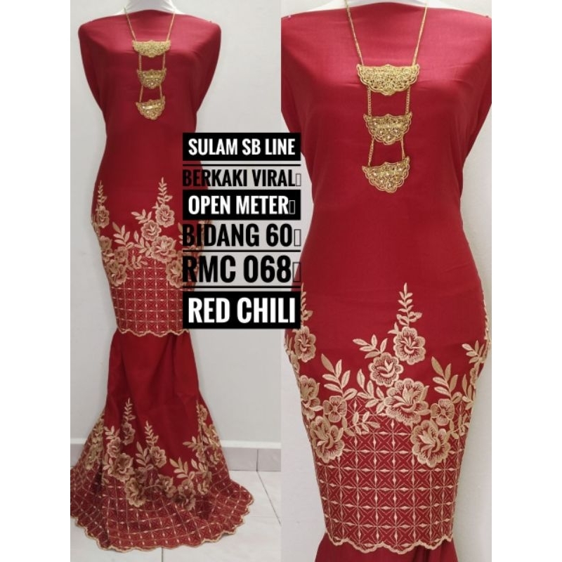 KAIN PASANG SONGKET SULAM BIKU SB LINE-BIDANG 60/OPEN METER(Harga untuk ...