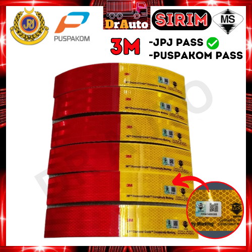 (6PCS & 8PCS) 3M Diamond Grade Reflector Type 5/J5 Side Marking With ...