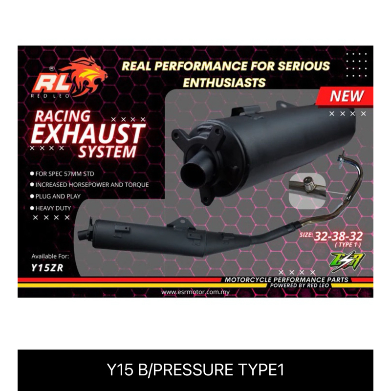 RED LEO Y15/LC135 V1-V8/Y16 CUTTING STANDARD EXHAUST EKZOS CUTTING ...