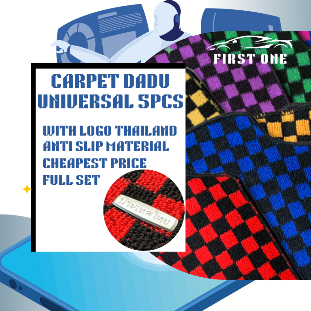 Dadu Karpet Universal Checkmate Dice Carpet FloorMat Proton Perodua ...