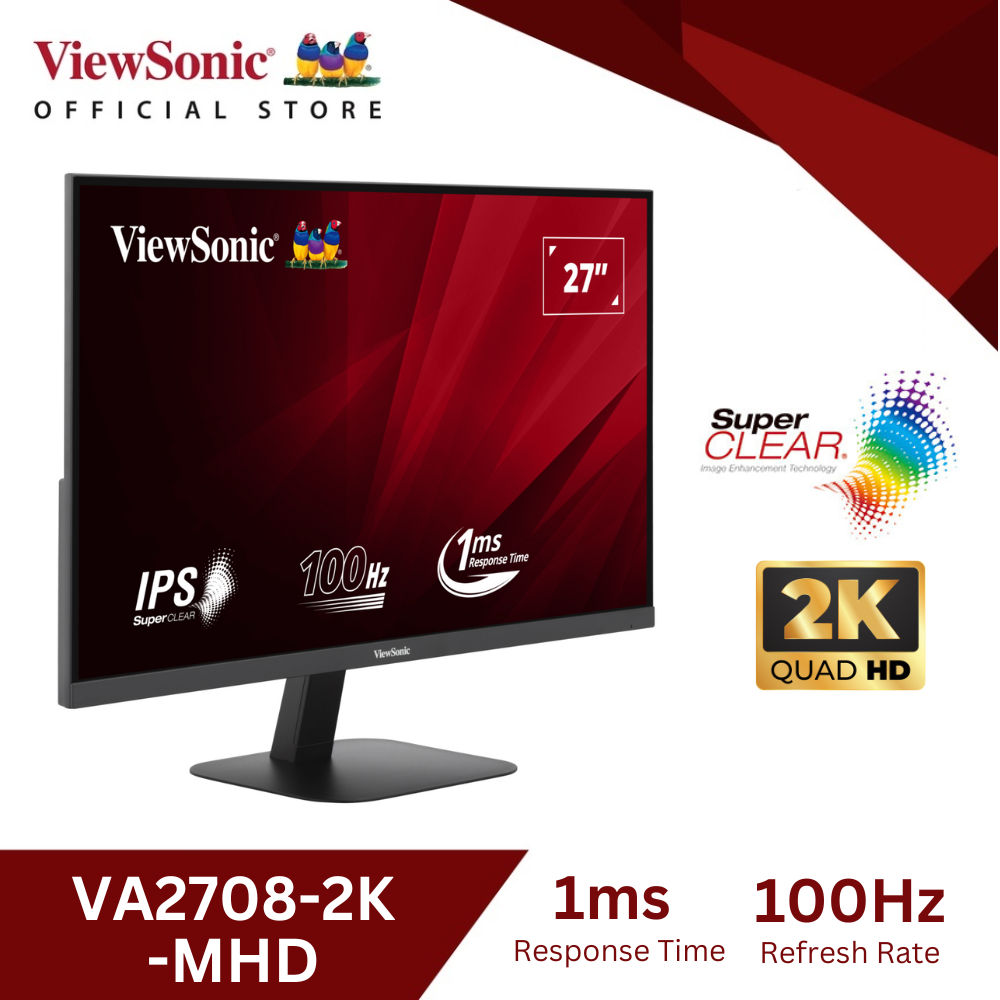 VIEWSONIC 27" VA2708-2K-MHD 2K QHD (100HZ,1MS) / VA2708-4K-MHD 4K UHD ...