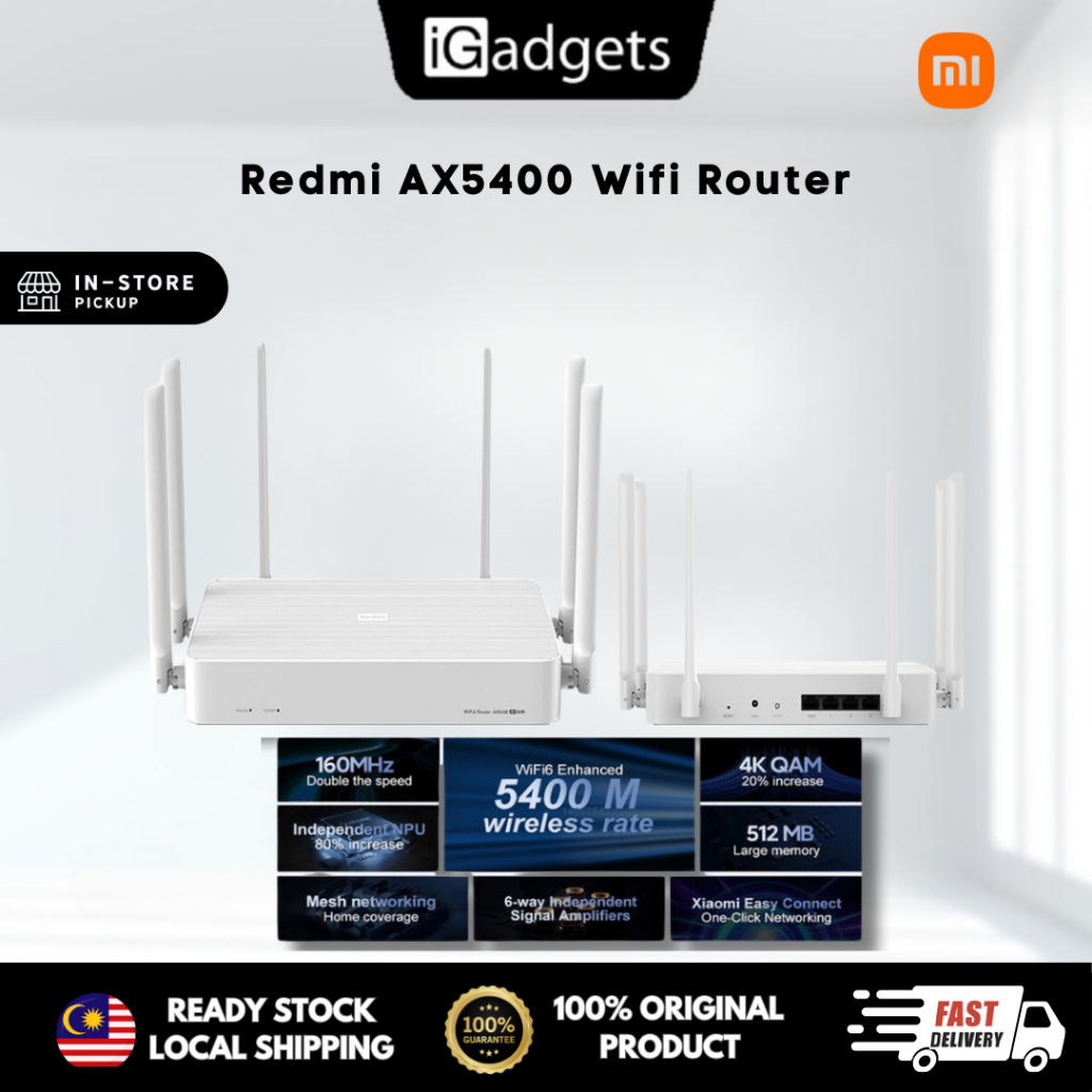 Redmi AX5400 Router Mesh System WiFi6 Rro 5400Mb 160MHz 4K | Shopee ...