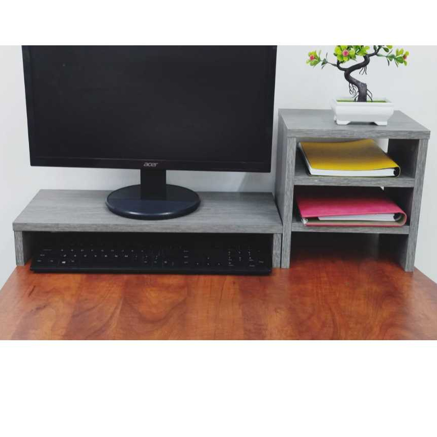 LeQu Peninggi Skrin Monitor Komputer Meja & Ruang Simpanan Papan ...
