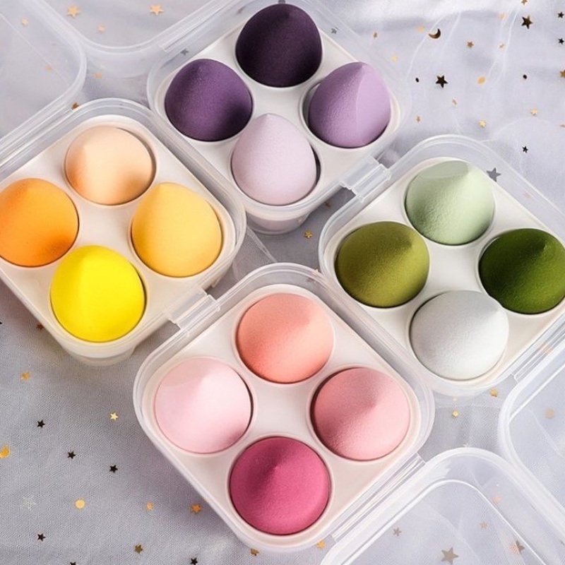 4 In 1 Beauty Egg Makeup Foundation Sponge Cosmetic Powder Blender Puff ...