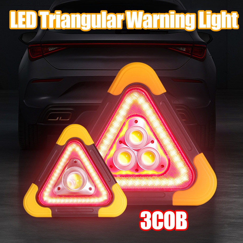Solar Rechargeable Triangle Warning Light Emergency Light Car Breakdown ...