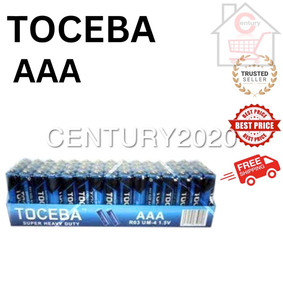 TOCEBA AAA Battery Super Heavy Duty R03 AAA Batteries 60pcs | Shopee ...
