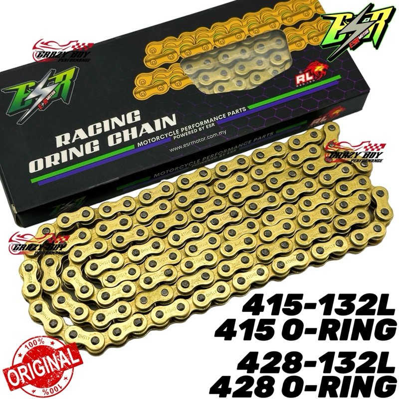 ESR 100% ORIGINAL CHAIN RANTAI 415 428 ORING / NO ORING 132L 100% ...