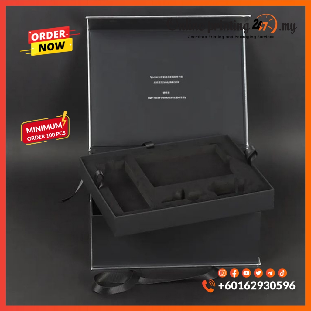Magnetic Hard Cover Black Box | Gift box | Hard Cover Box | Any Size ...