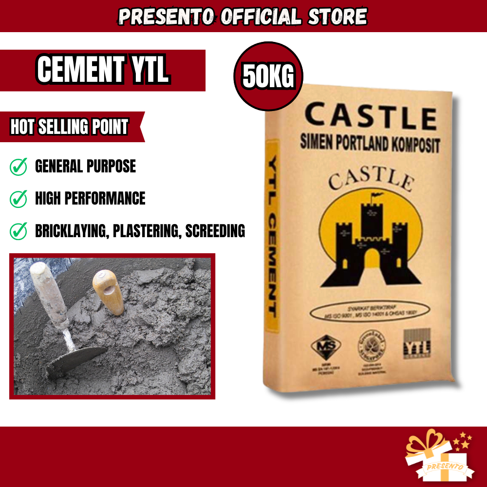 50kg Cement YTL Castle Concrete Grey Simen Biasa Kelabu | Shopee Malaysia