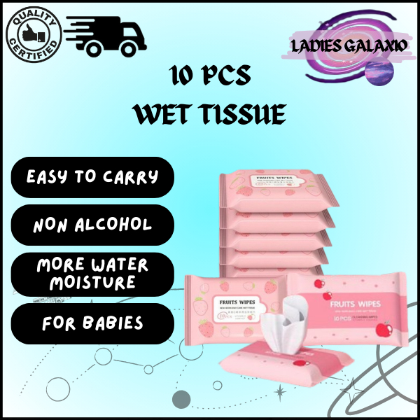 [𝐋𝐀𝐃𝐈𝐄𝐒 𝐆𝐀𝐋𝐀𝐗𝐈𝐎] 10PCS WET TISSUE APPLE FRAGRANCE MINI WET TISSUE MURAH ...