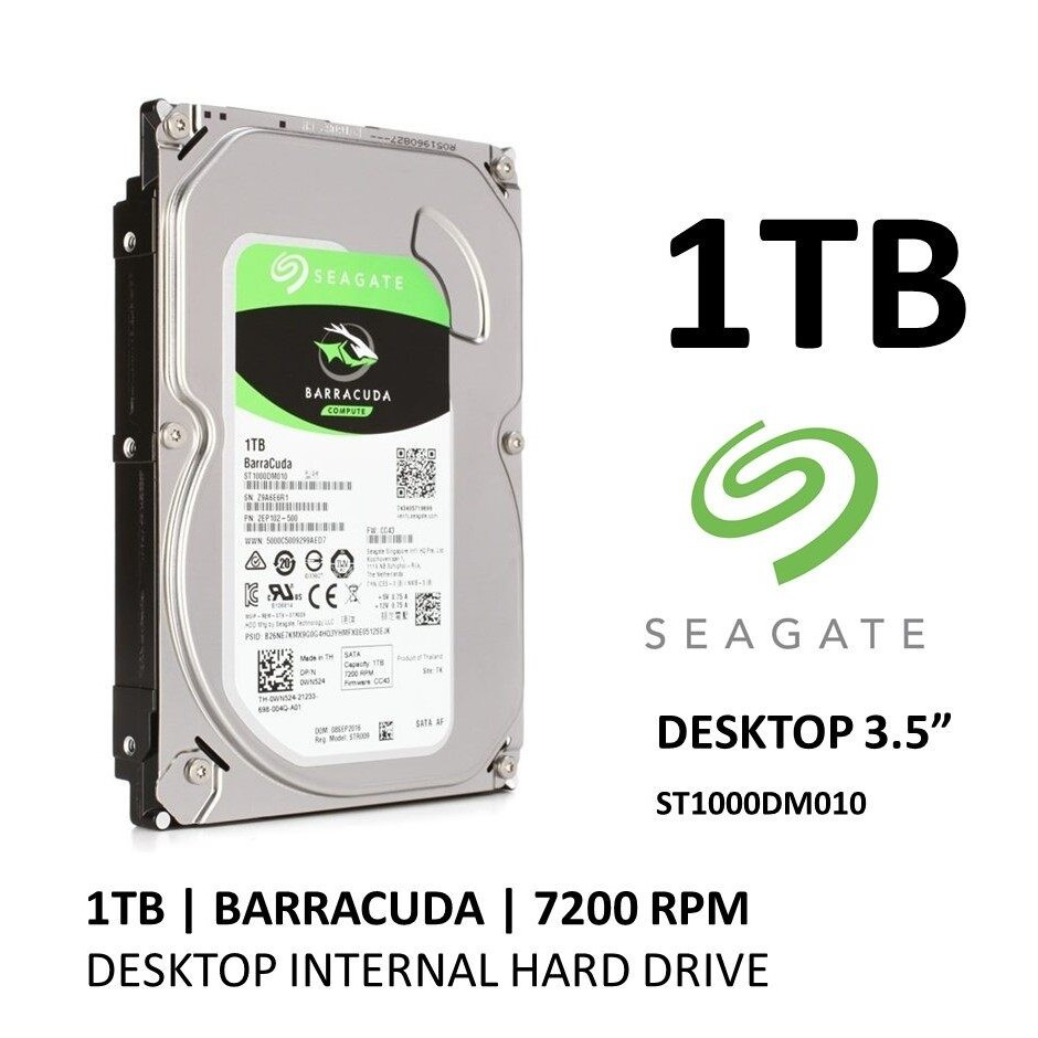Used Seagate Barracuda Compute 1TB 3.5" SATA 7200 RPM Internal HDD Hard Disk Drive | Shopee Malaysia
