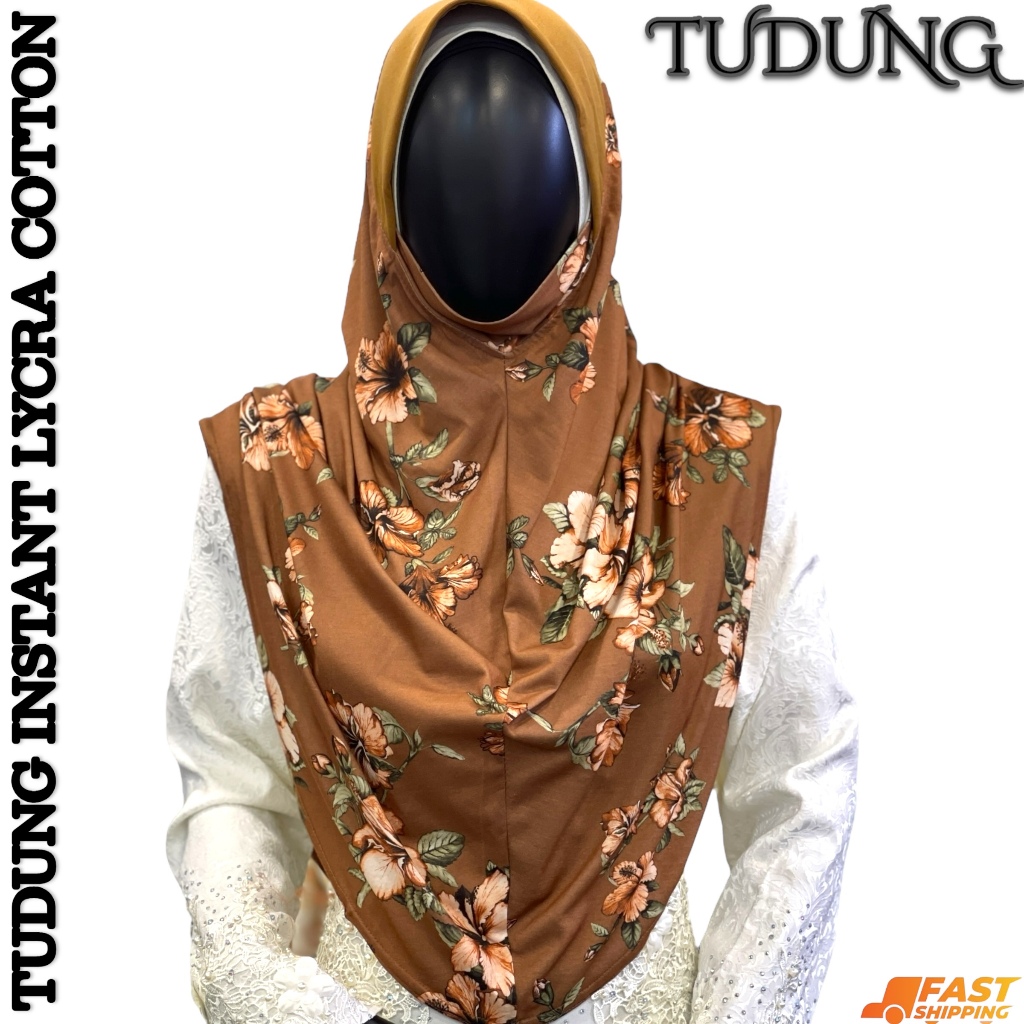 Cosmic Instant Tudung Lycra Cotton - Hijab dengan Corak Bunga Menarik ...