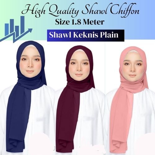 Shawl Keknis 1.8M GREAD AAA+ [ HEAVY CHIFFON ]💋 | Shopee Malaysia