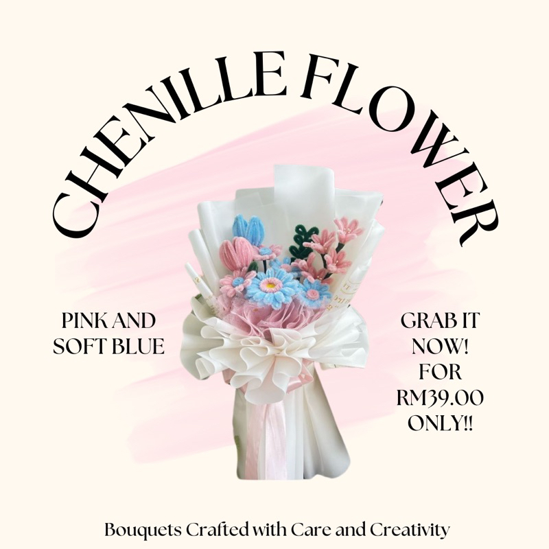 bouquet bunga kawad bulu pipe chinelle bouquet tema pink dan biru ...