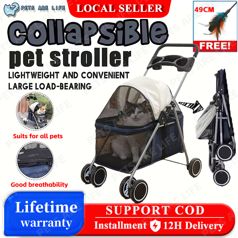 4 Wheel Foldable Pet Trolley Pet Stroller Cat Trolley Dog Trolley Pet ...