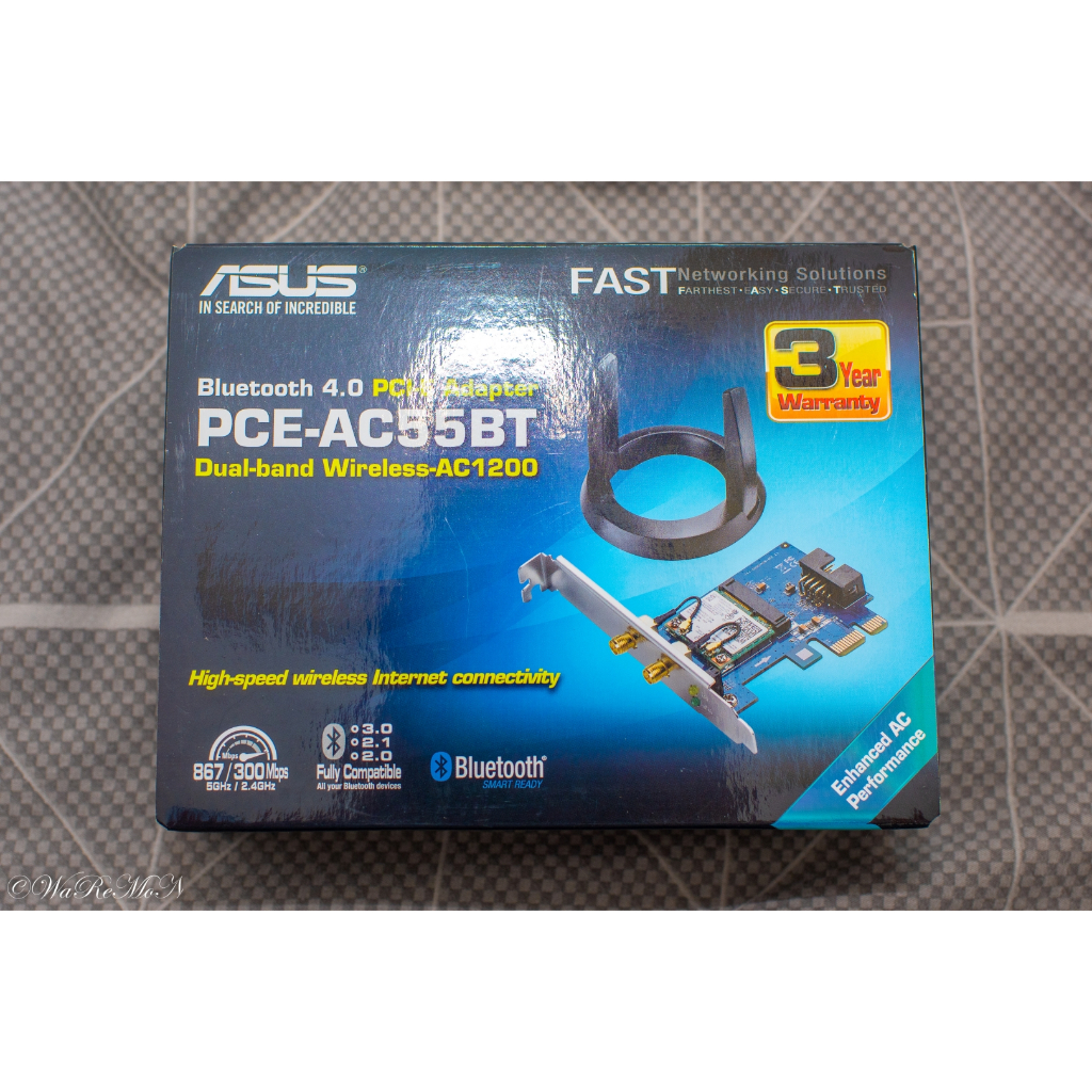 (Used) Asus PCE-AC55BT Dual-band Wireless-AC1200 Bluetooth 4.0 PCI-E ...
