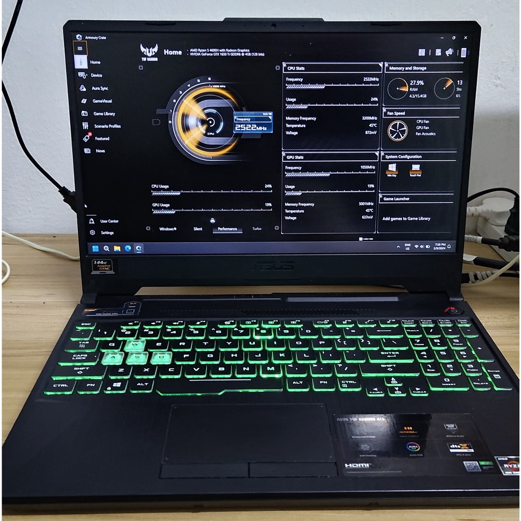 ASUS TUF Gaming A15 FA506II Ryzen 5 4600H 16GB RAM 512GB SSD GTX 1650 ...
