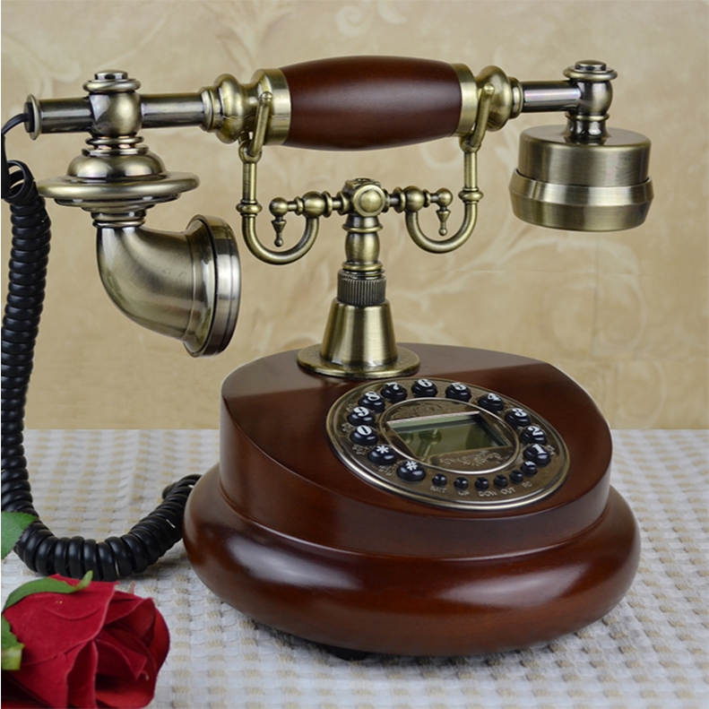 European retro old-fashioned push-button American antique home landline ...