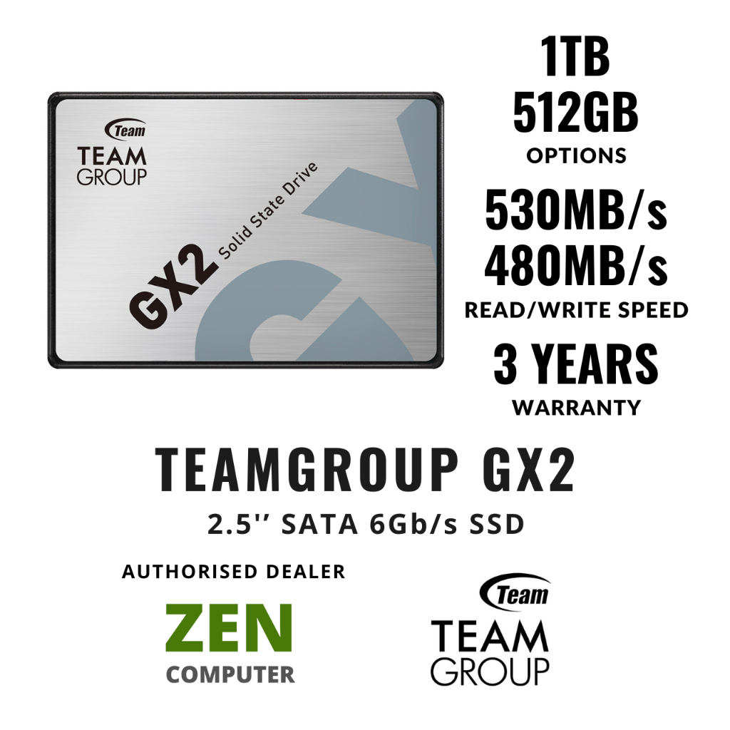 # TEAMGROUP™ GX2 (1TB / 512GB) 2.5'' SATA III 6Gb/s SSD # | Shopee Malaysia
