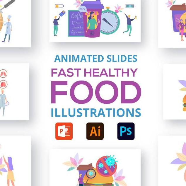 Food Animated Presentation Template Fast and Healthy food Beautiful ...