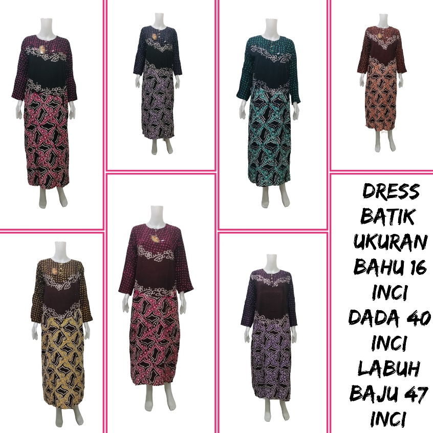 DRESS BATIK TANGAN PANJANG FREEE SIZE | Shopee Malaysia
