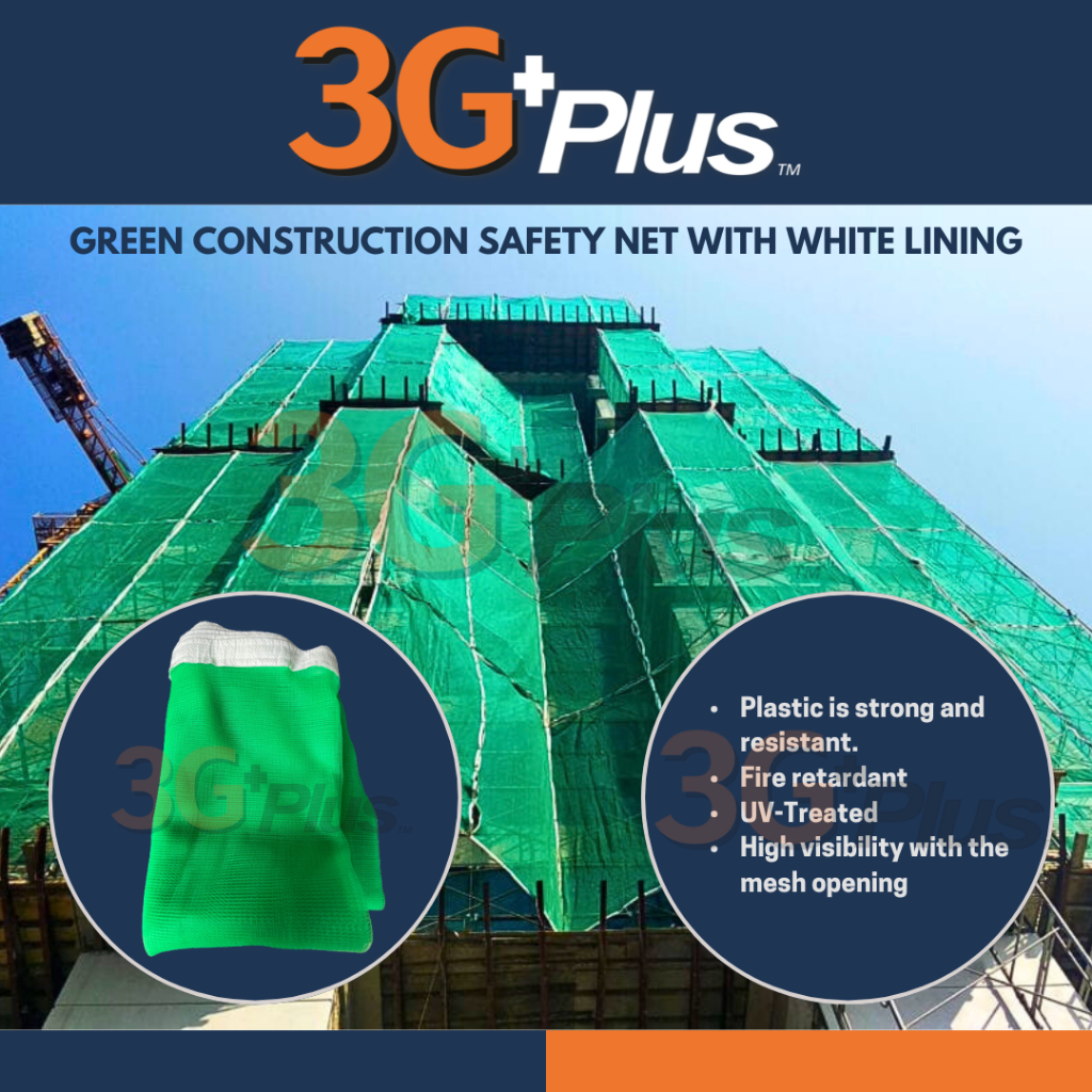 [700g/pcs] Green Safety Netting Construction Safety Net with White ...